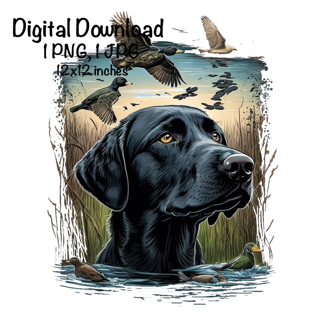 Duck Hunting Dog Watercolor Clipart Black Cute Dog PNG Commercial Use ...