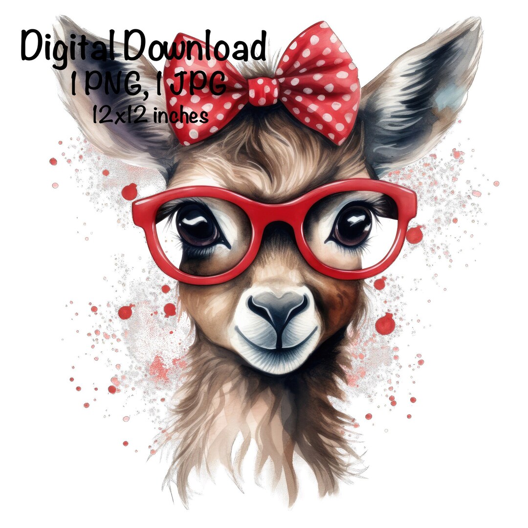 Funny Llama PNG, Cute Alpaca PNG Sublimation, Llama Wearing Sunglasses ...