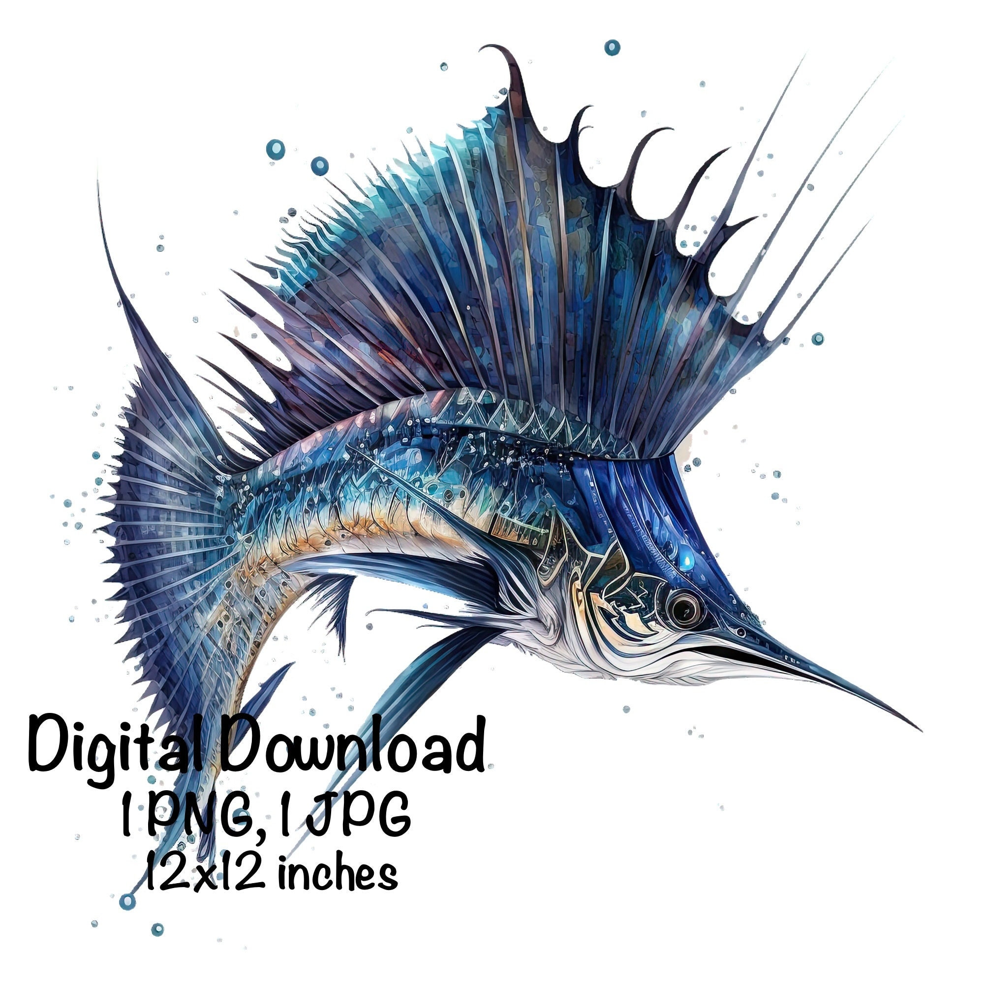 Sailfish Jumping Drawing