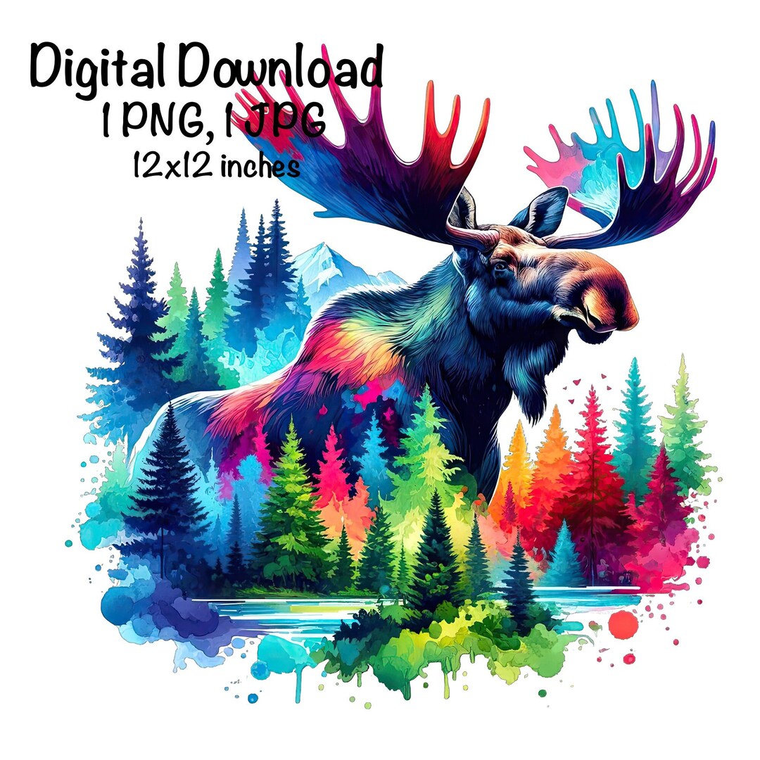 Moose Sublimation Hunting PNG Wildlife Moose PNG Commercial Use Hunter ...