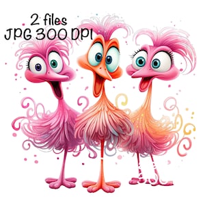 Funny Flamingo PNG, Cute Flamingo PNG Sublimation, Three Crazy ...