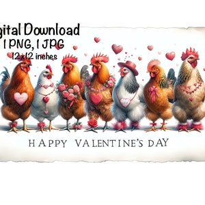 Valentine's Day Farm Chickens Valentine Farm Hen Boy Girls Clipart Farm ...