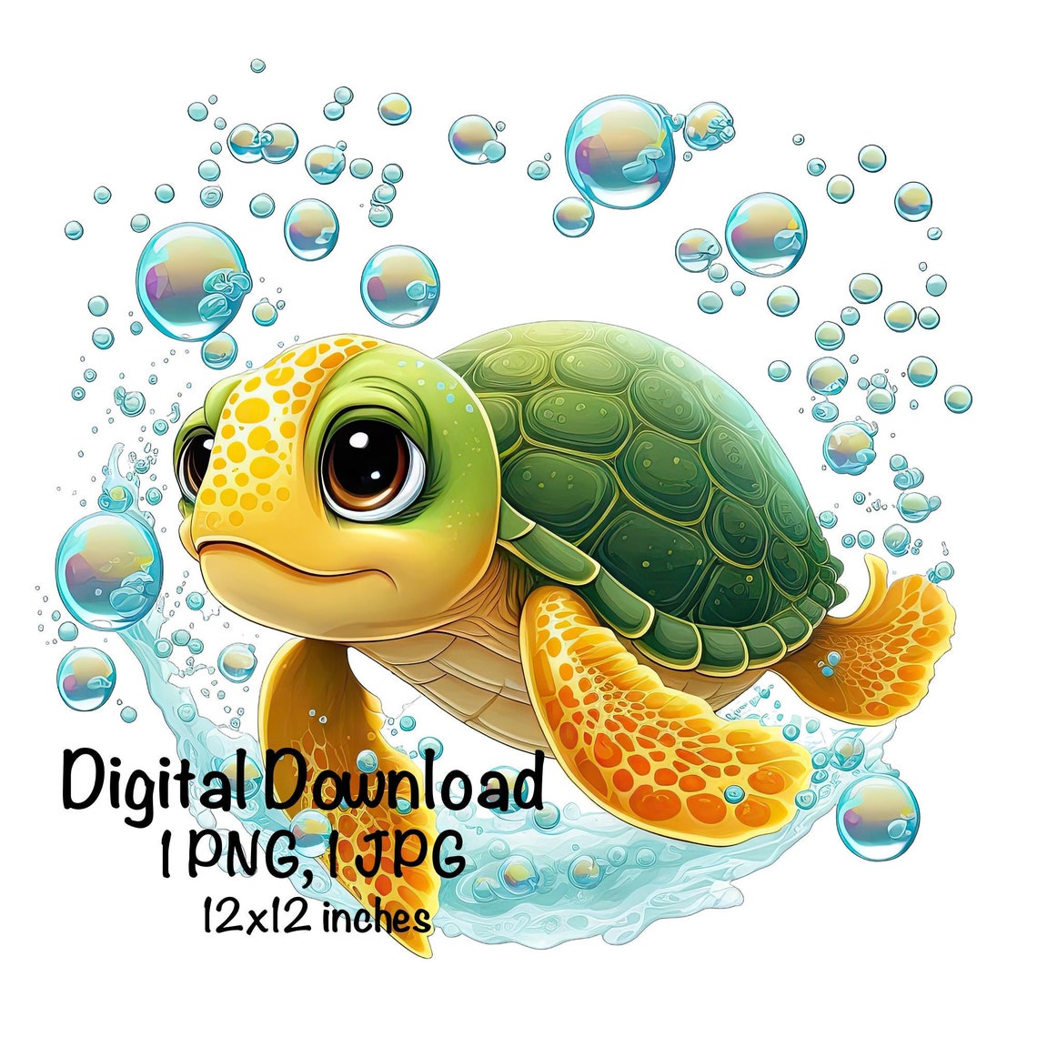 Sea Turtle Cute Sea Turtle Clipart Ocean Animals Sea Turtle - Etsy