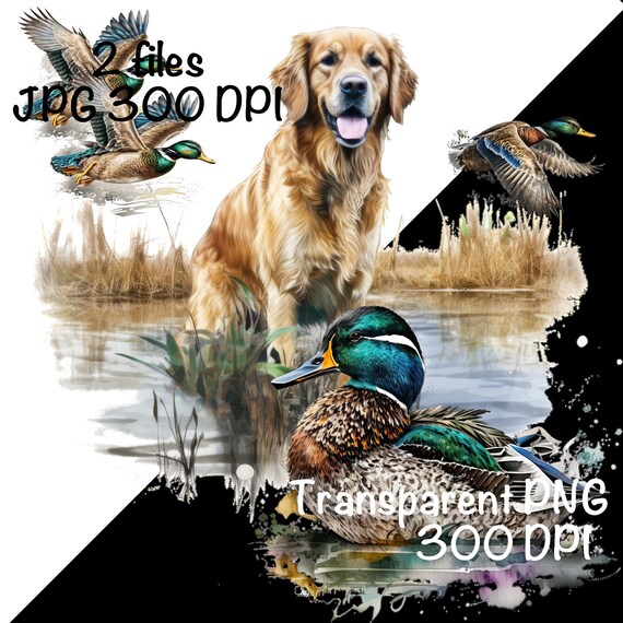 Golden Retriever And Ducks Decals