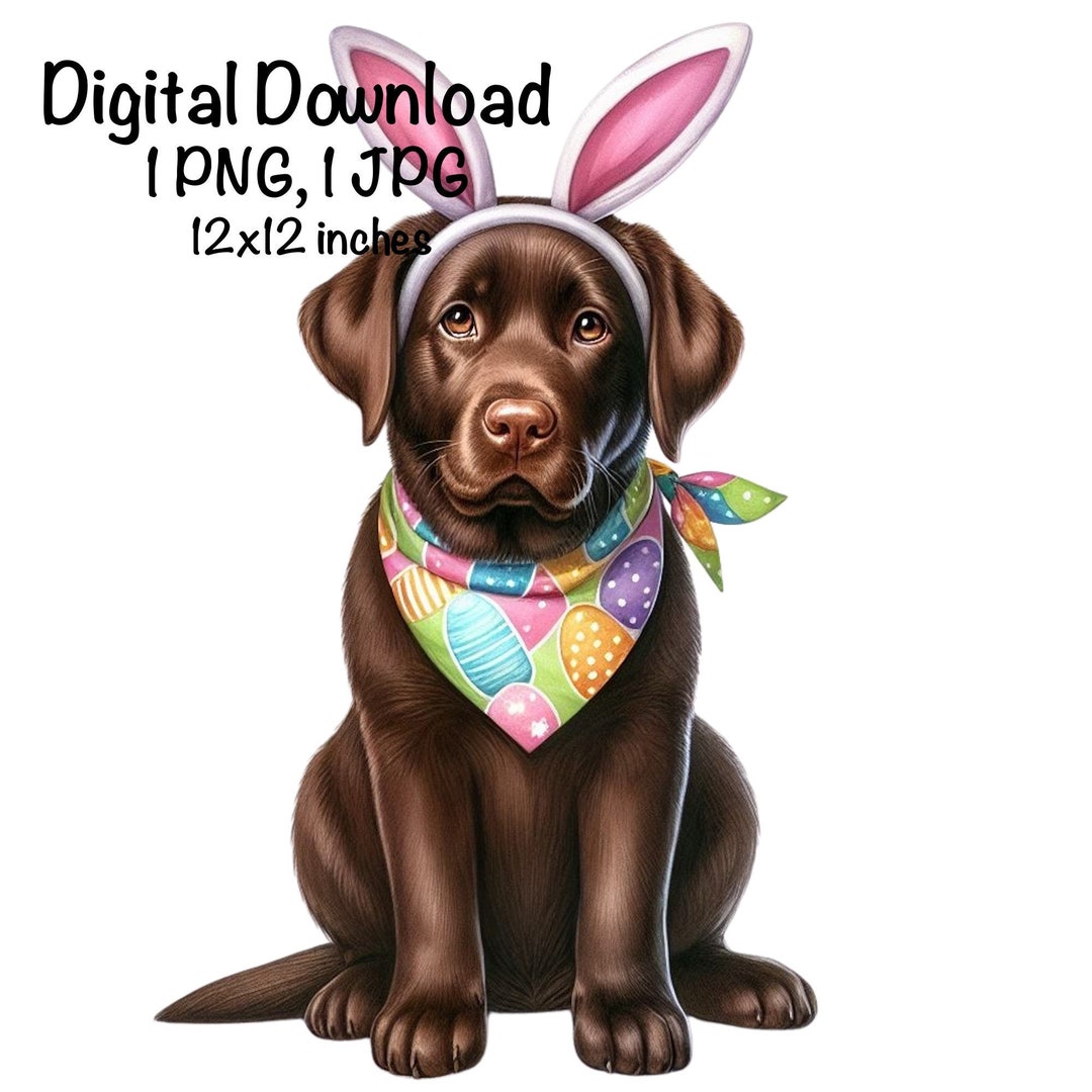 Easter Labrador PNG | Easter Bunny Labrador Dog Sublimation | Hunting ...
