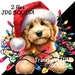 Christmas Goldendoodle Puppy PNG Christmas Lights Santa Doodle Dog ...