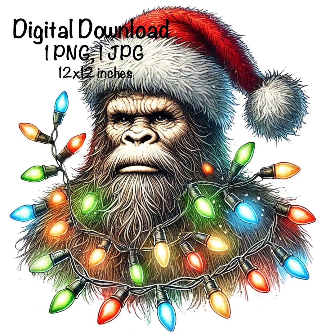 Santa Bigfoot PNG, Bigfoot Sublimation, Christmas Sublimation ...