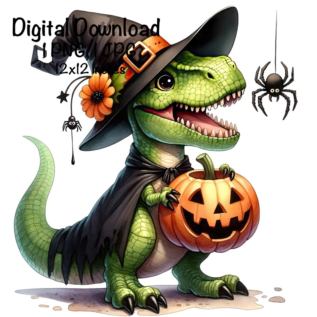 Halloween T-rex PNG Spooky Dinosaur, Halloween Trick Rawr Treat ...