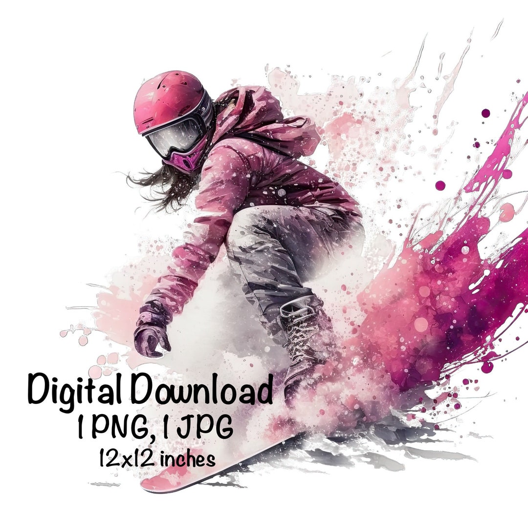 Snowboarding Watercolor, Winter Snowboard Girls Clipart Snowboarding ...