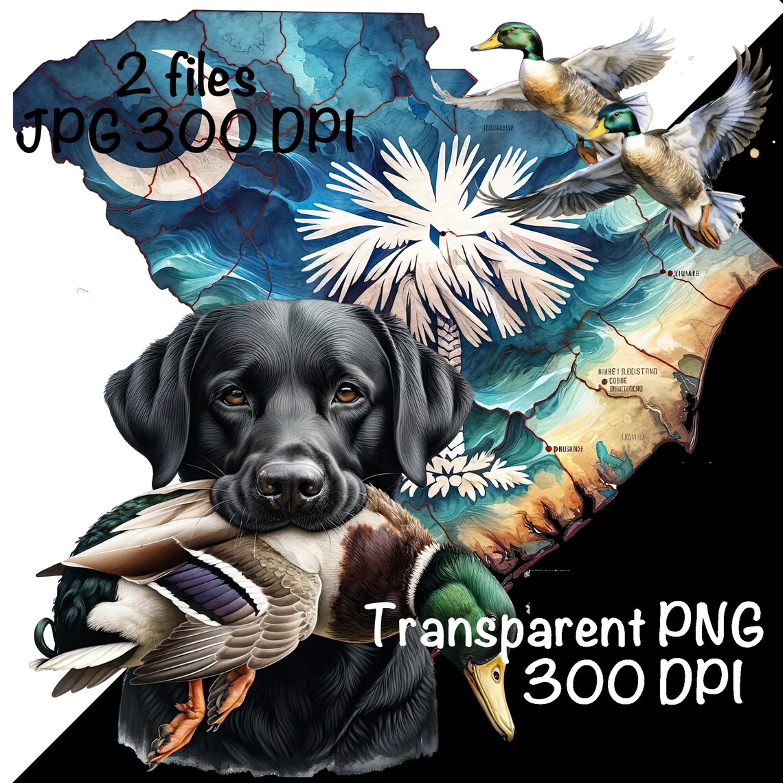 South Carolina Duck Hunting Dog PNG | Labrador Dog SC Map | Hunting ...
