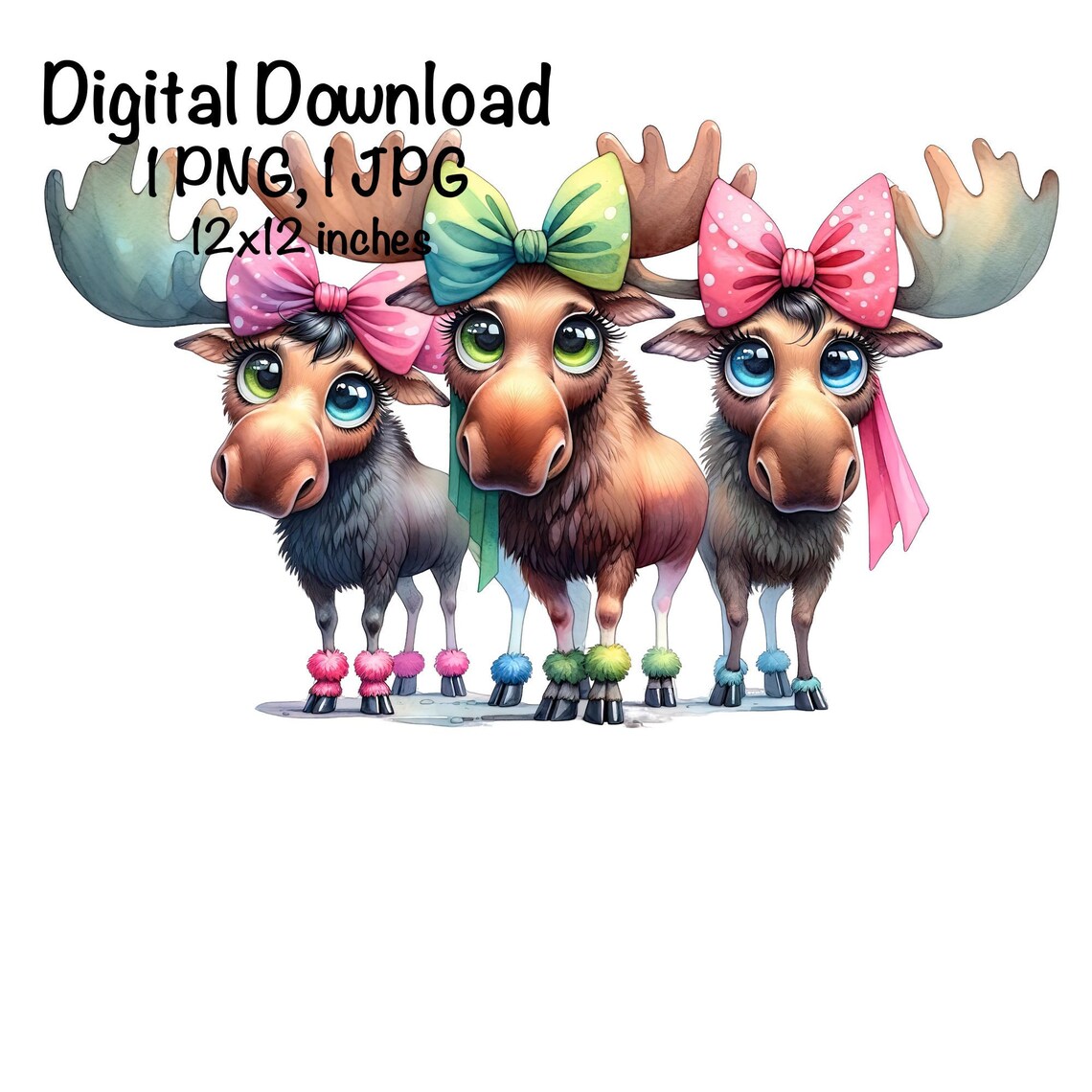 Funny Moose Sublimation PNG | Cute Wild Moose Sublimation PNG | Digital ...