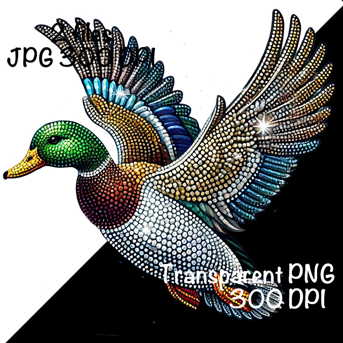 Mallard Duck PNG | Rhinestone Wild Duck Sublimation PNG | Mallard Duck ...