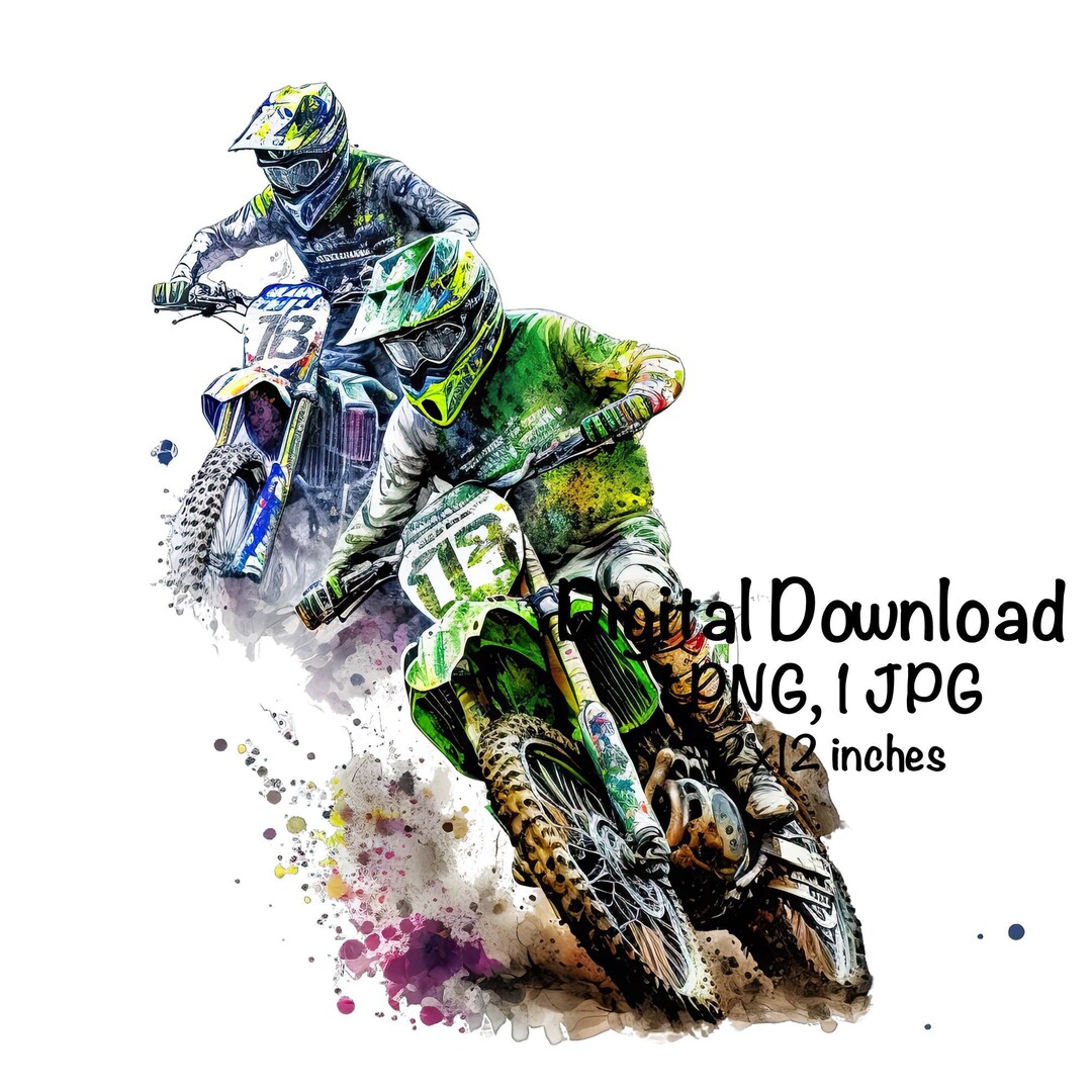 Supercross Watercolor, Supercross Bike Boys Clipart Off-road Motorcycle ...