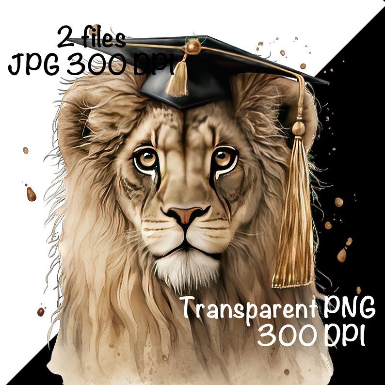 Cute Lion Graduation Watercolor Safari Animals Graduation - Etsy