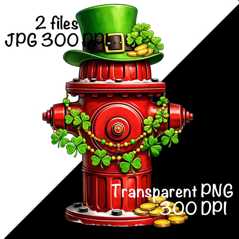 St Patrick Fire Hydrant PNG, Love Fire Fireman DTF Png, First Responder ...