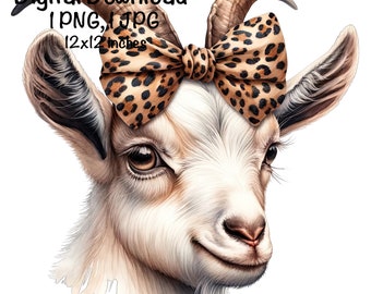 Farm Goat Watercolor Clipart Cute Farm Goat Sunflowers Baby Goat PNG ...