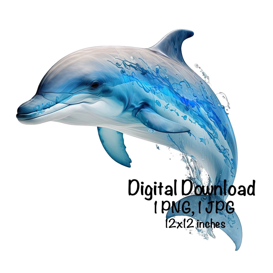 Dolphin Watercolor Clipart Ocean Sea Animals Blue Turquoise PNG ...