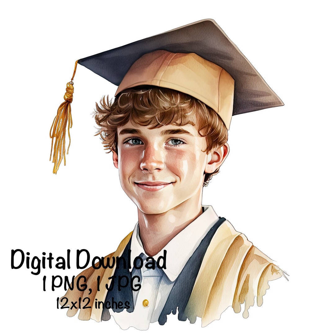 Gold Graduation Graduate Clipart College Boy High School Grad PNG ...