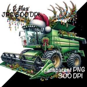 Christmas Combine Harvester Tractor Farm Tractor Boys Reindeer Santa ...