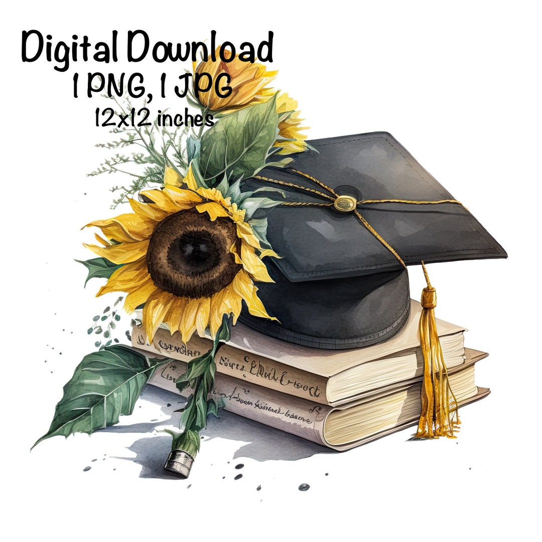 Graduation Cap Watercolor College High School Graduation Clipart ...