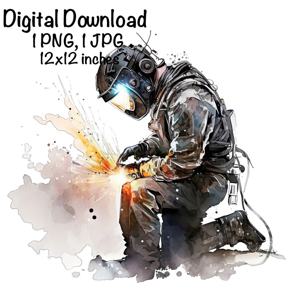 Welder Watercolor Welding Clipart Iron Worker PNG Commercial Use ...
