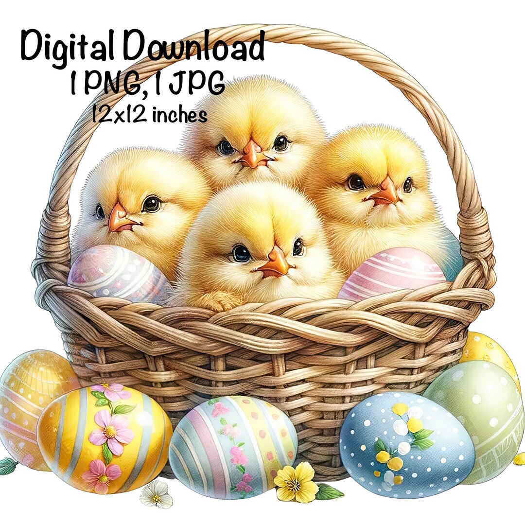 Easter Chicks Sublimation PNG, Cute Chicken Easter Eggs Farm Hen PNG ...