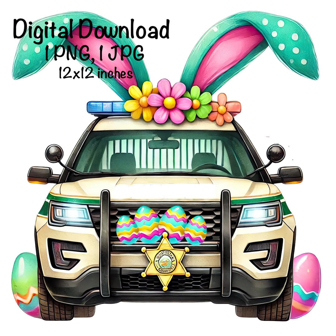 Happy Easter Police Car PNG Policeman Sheriff Car Vehicle Clipart ...