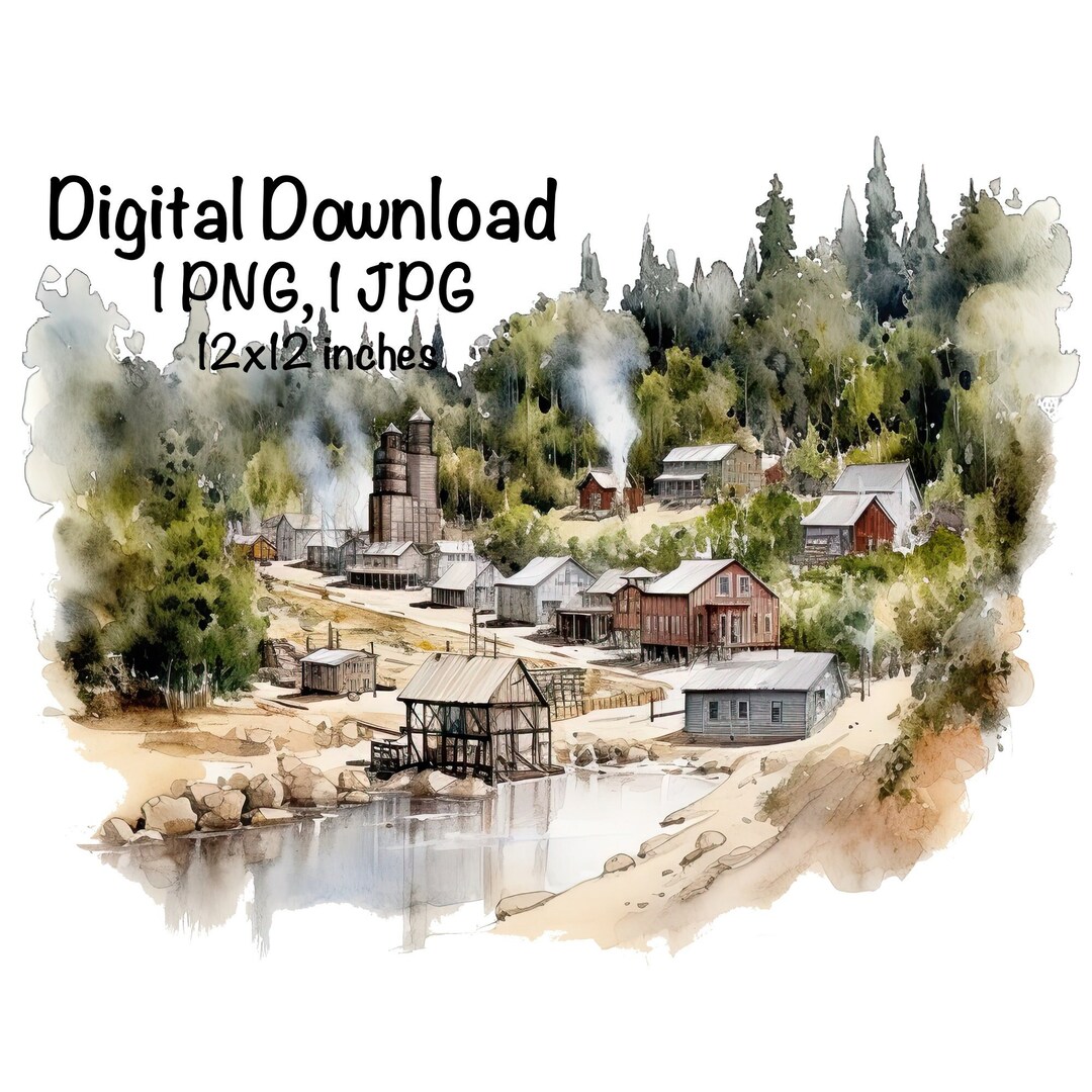 Gold Panning PNG Gold Mining Clipart Outdoor Gold Panning Watercolor ...