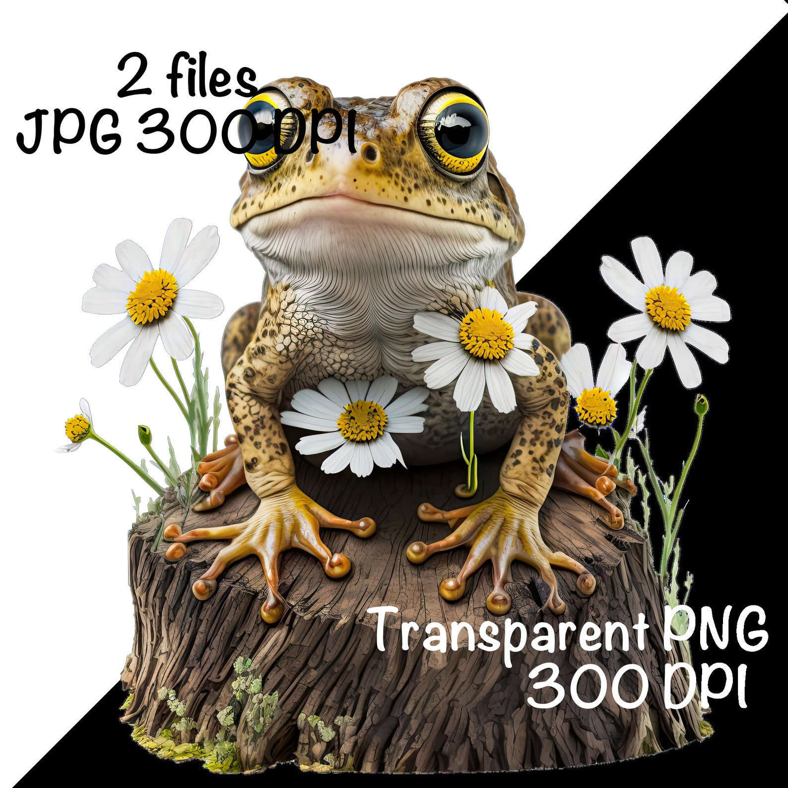 Frog, Cute Frog Clipart Woods Forest Animals Swamp Frog PNG, Frog Daisy ...