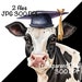 Dairy Cow Watercolor Clipart Milk Cattle Cow Graduation Cap PNG ...