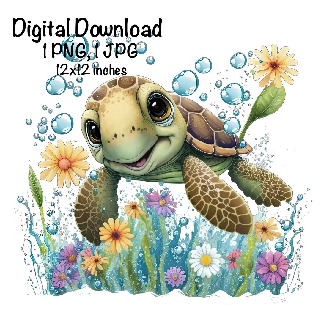 Sea Turtle, Cute Sea Turtle Clipart Ocean Animals Sea Turtle PNG Sea ...