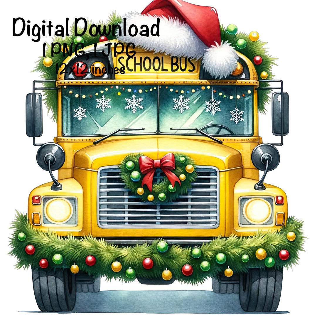 Merry Christmas School Bus PNG Xmas School Bus Driver Vehicle Bus ...