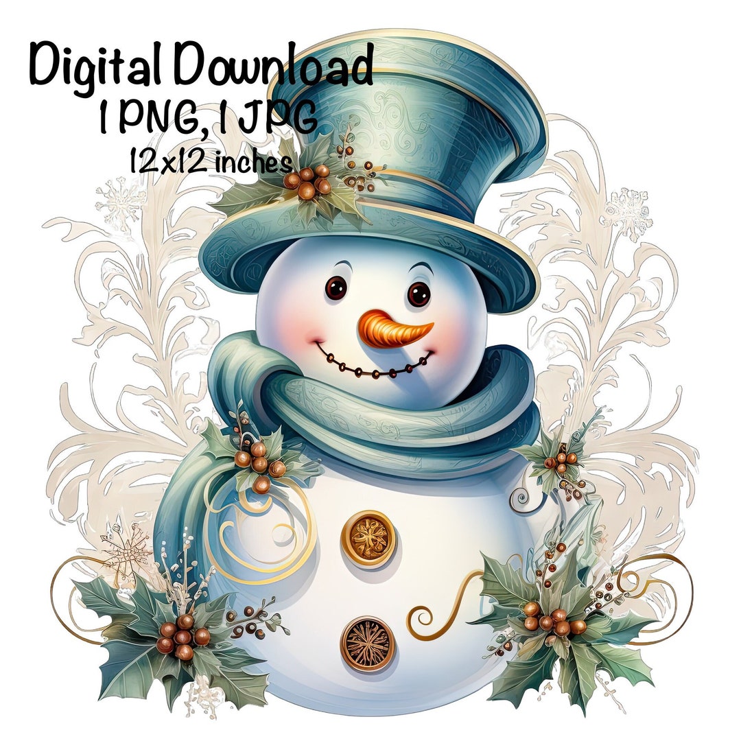 Cute Christmas Snowman PNG, Christmas Sublimation, Commercial Use ...