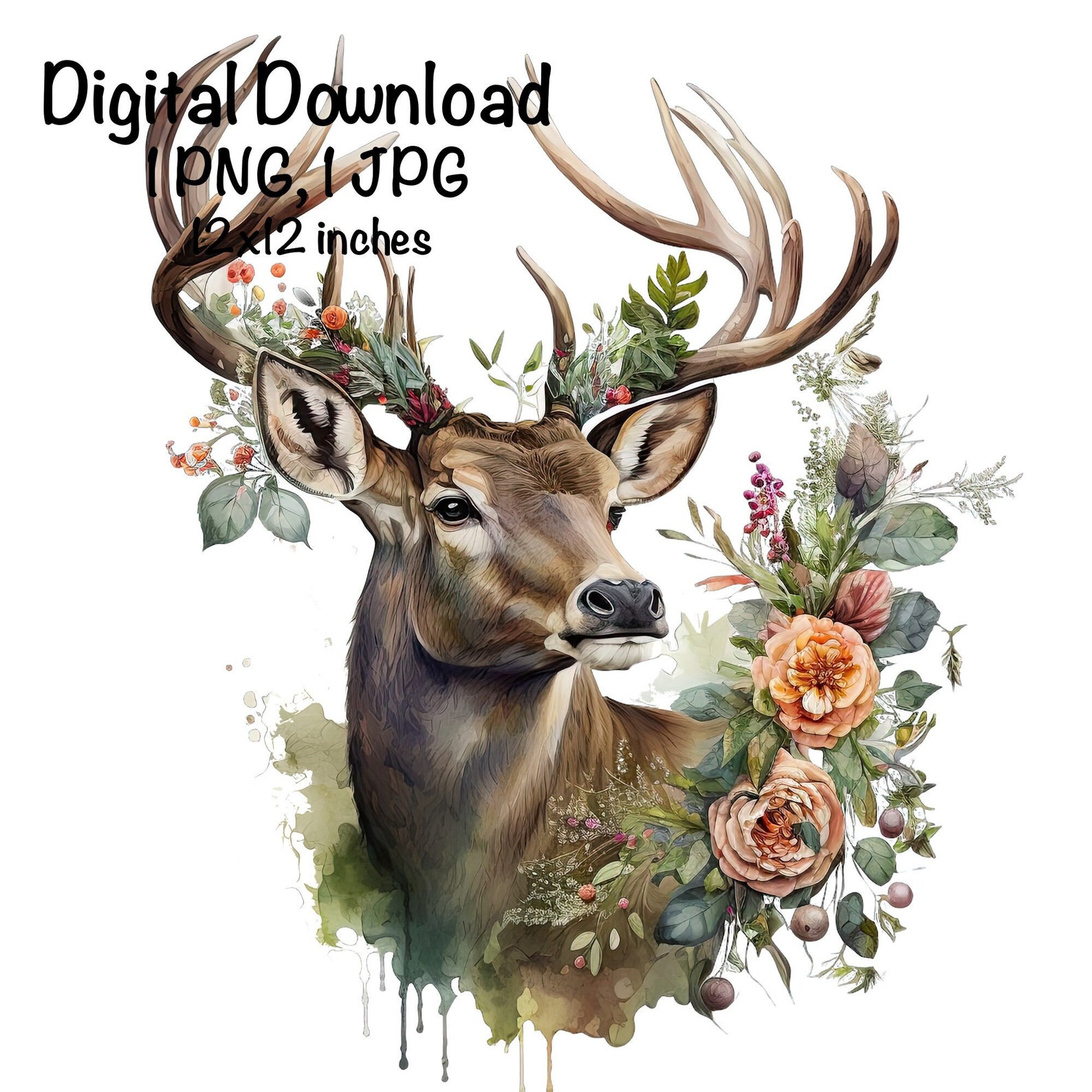 Whitetail Deer PNG Deer Spring Flowers Clipart Forest Animals Spring ...
