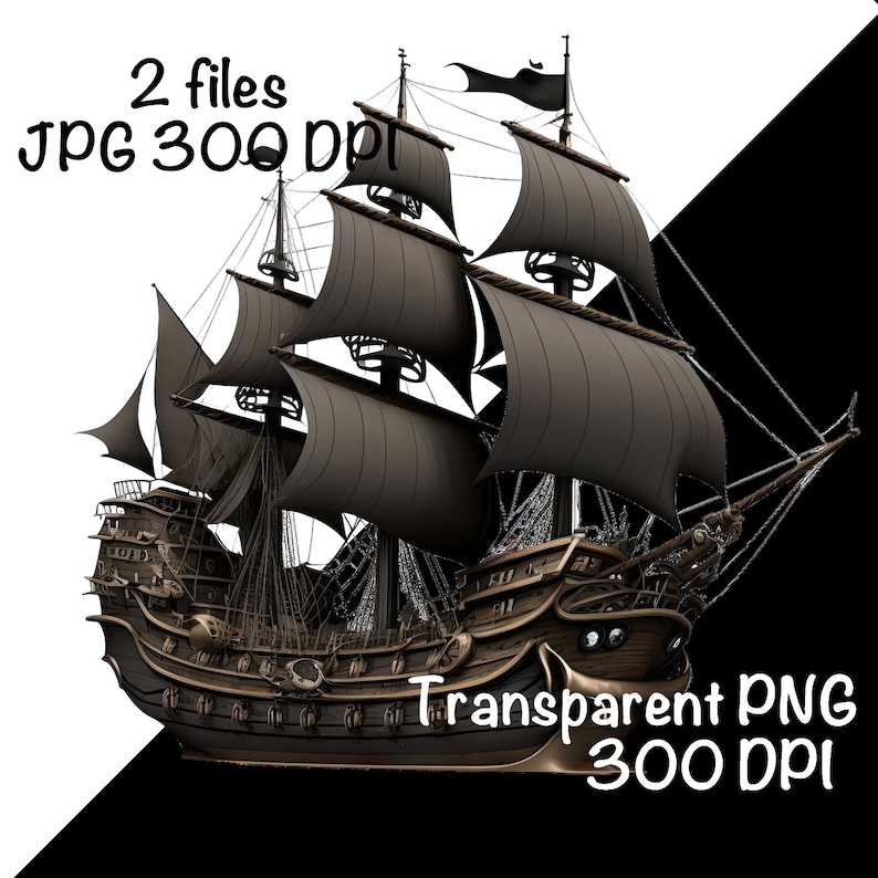 Pirate Ship Clipart Pirate Ship PNG Pirate Digital Clip Art - Etsy