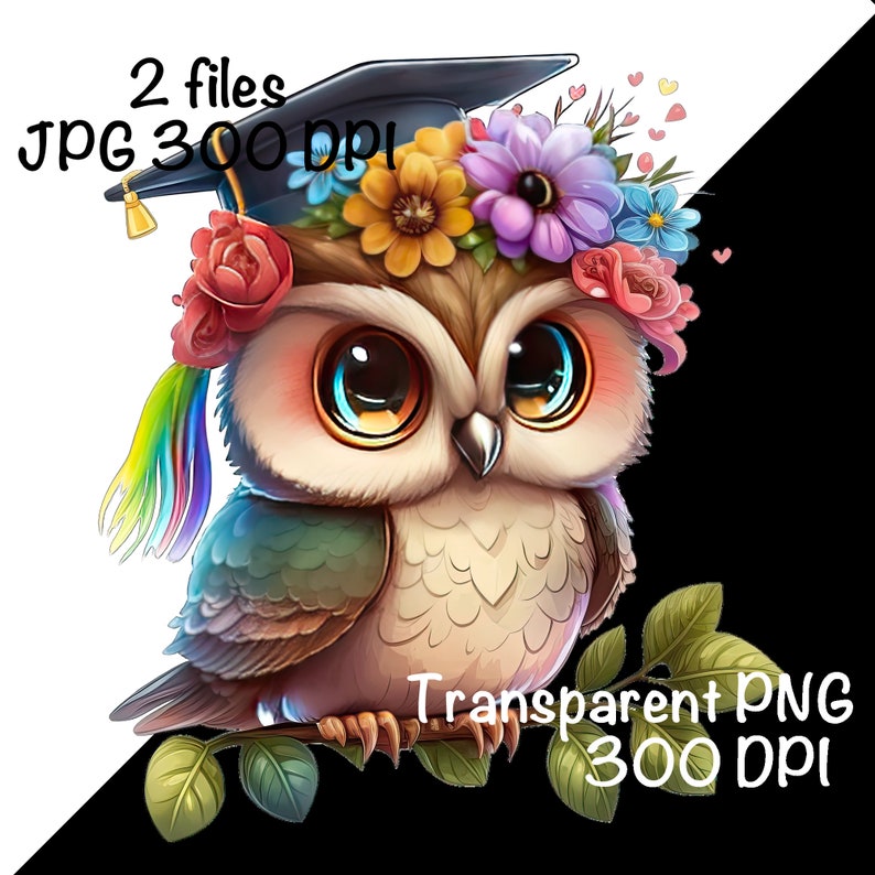 Graduation Owl Clipart Grad Student Owl PNG College Graduation - Etsy