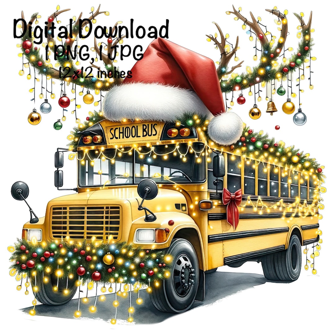 Merry Christmas School Bus PNG Xmas School Bus Driver Vehicle Bus ...