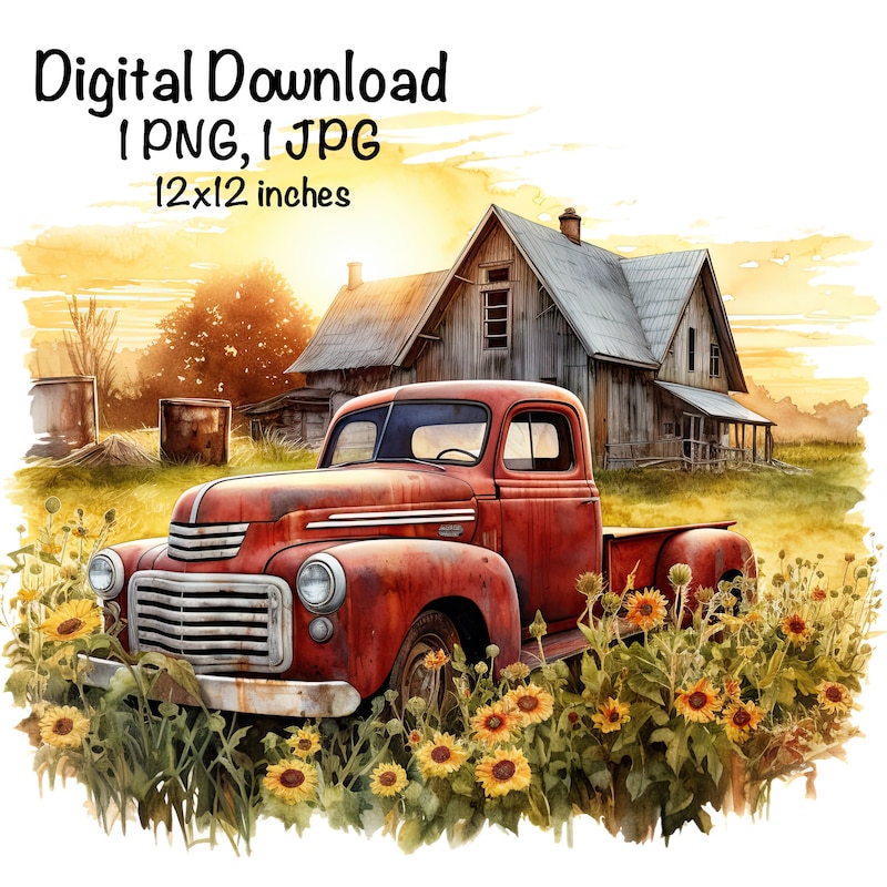 Rustic Red Truck - Etsy