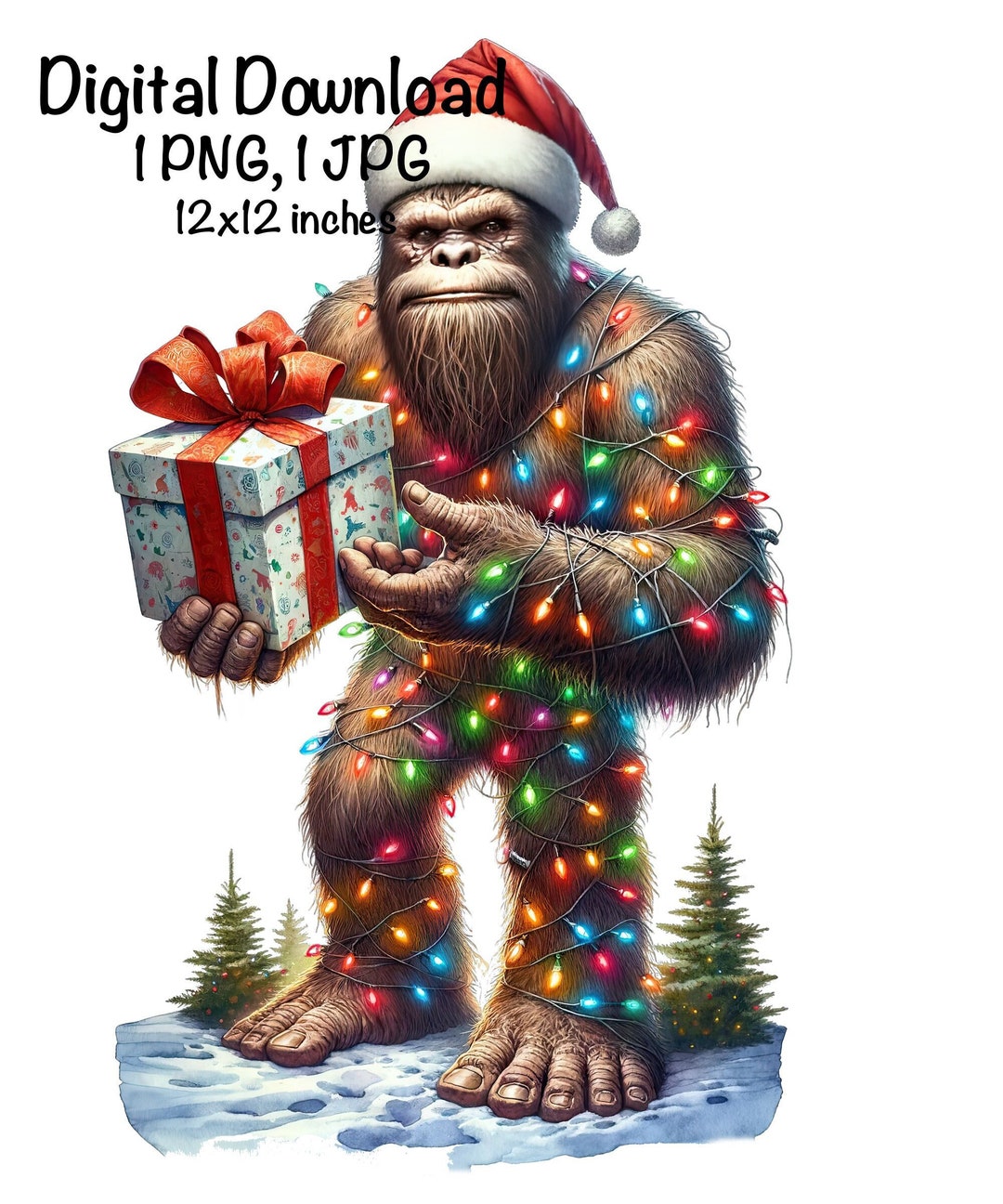 Santa Bigfoot PNG, Bigfoot Sublimation, Christmas Sublimation ...