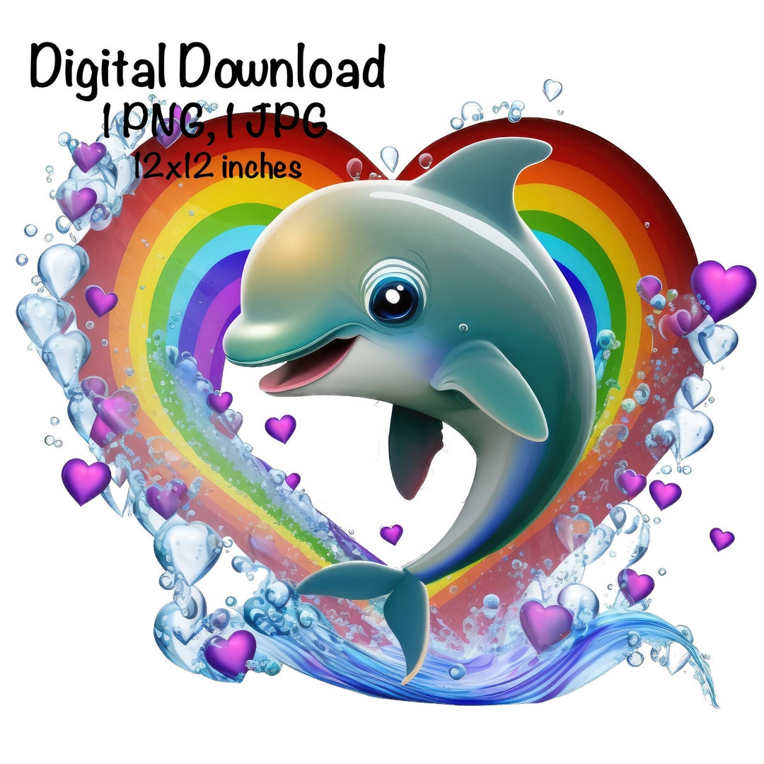 Rainbow Dolphin Cartoon