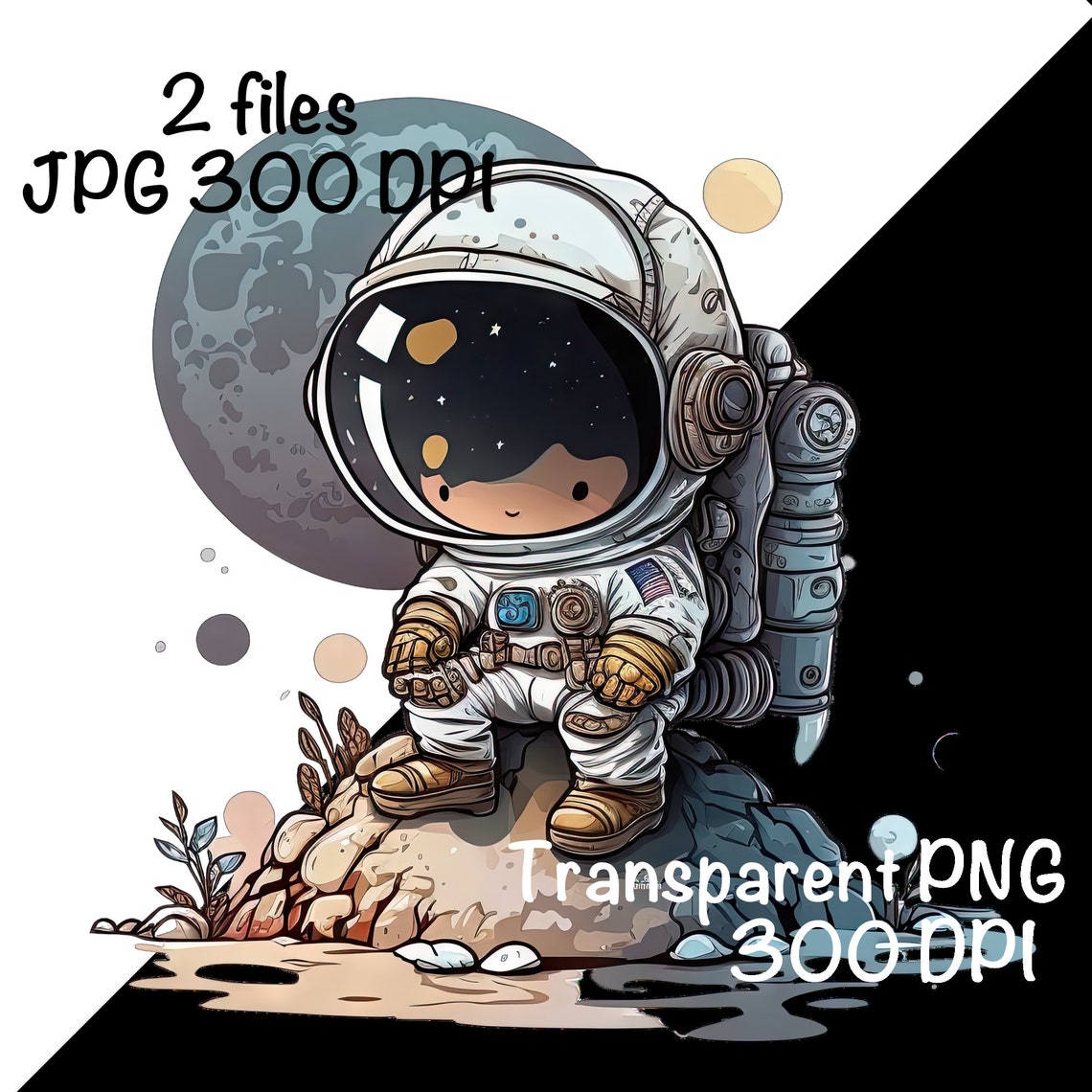 Space Astronaut Watercolor Clipart Outer Space Planets - Etsy