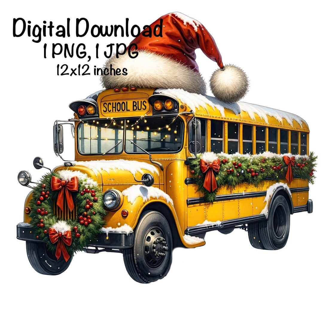 Merry Christmas School Bus PNG Xmas School Bus Driver Vehicle Bus ...