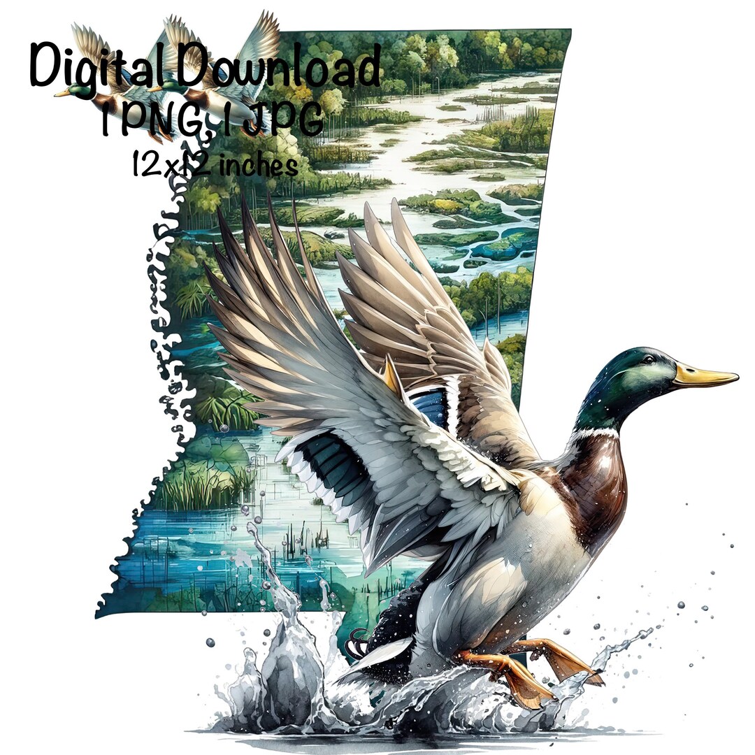 Mississippi Duck Hunting PNG | Duck Hunter Sublimation | MS Map Hunting ...