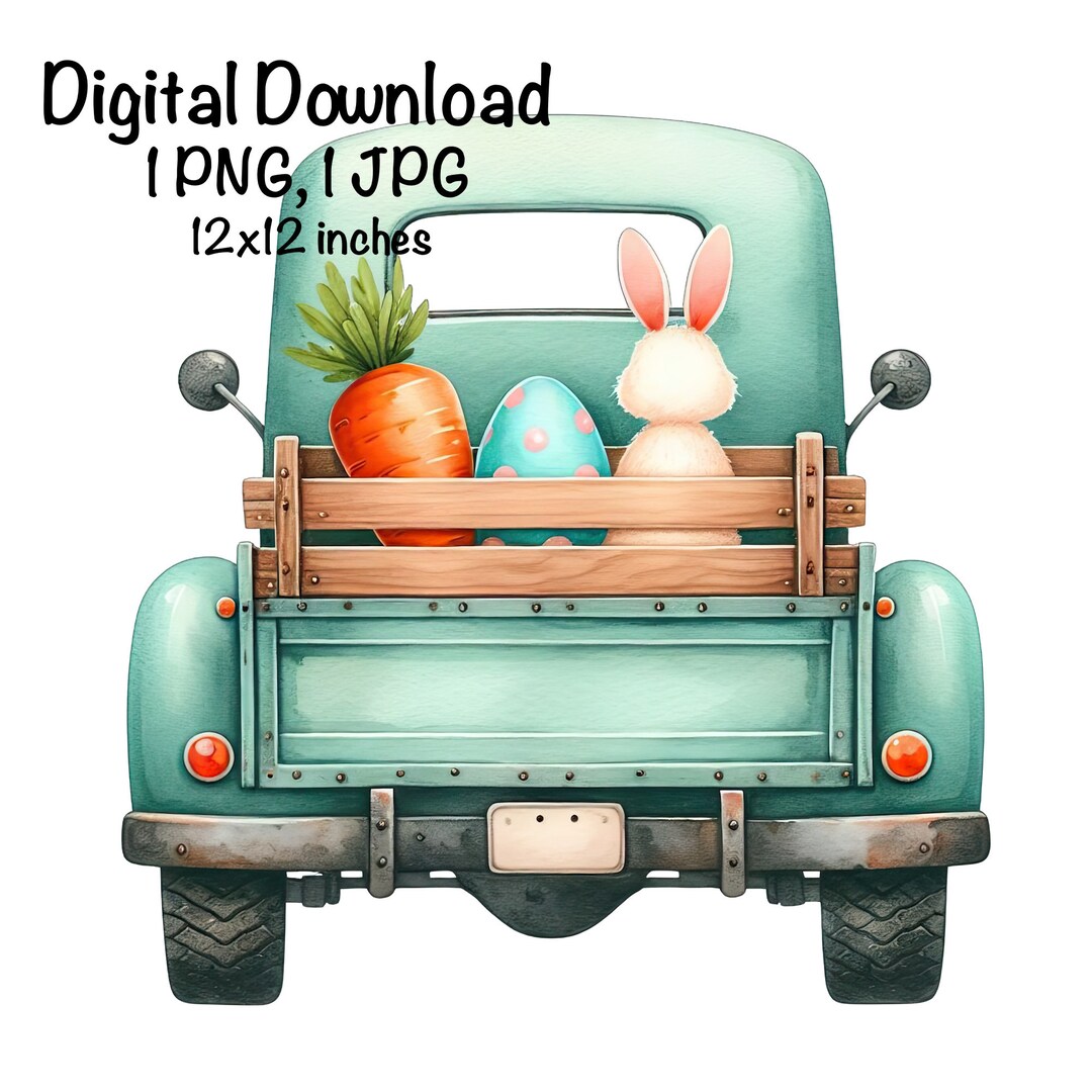 Easter Truck PNG, Digital Download, Rabbit Hunting Sublimation PNG ...