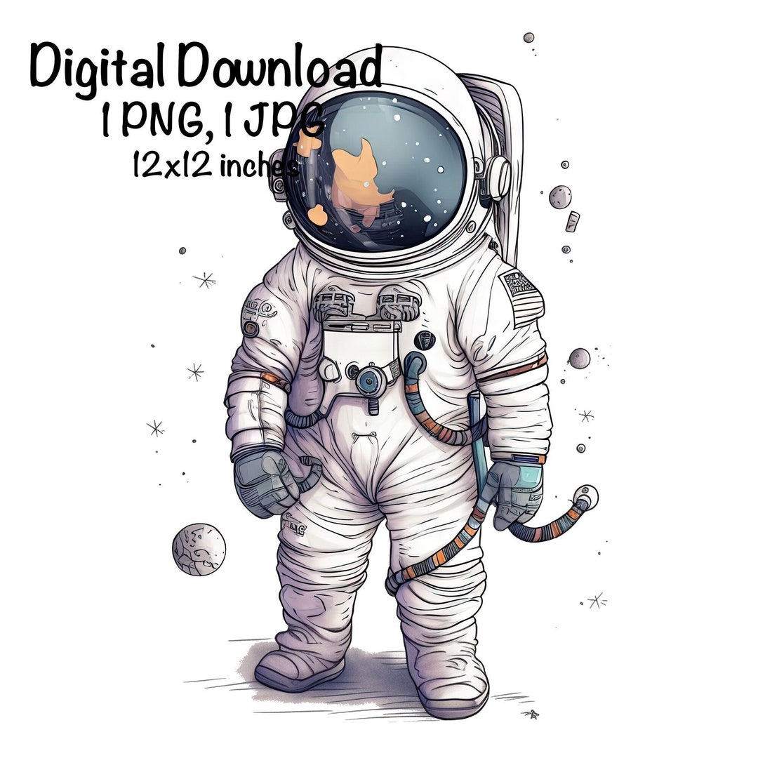 Space Astronaut Watercolor Clipart Outer Space Planets Astronaut PNG ...