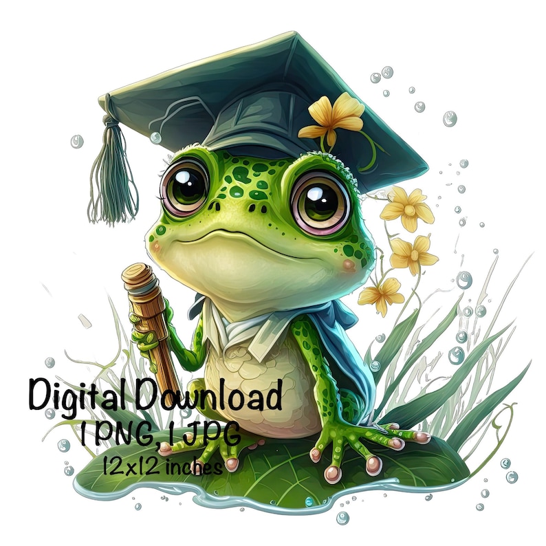 Cute Frog Graduation Clipart Woods Forest Animals Frog PNG - Etsy