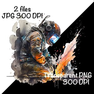 Welder Watercolor Welding Clipart Iron Worker PNG Commercial Use ...