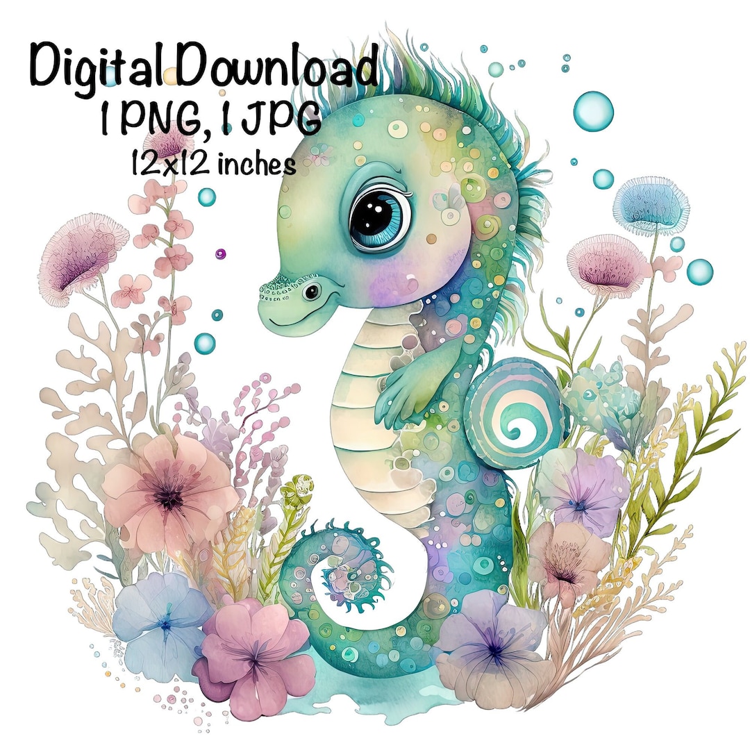 Cute Seahorse PNG Clipart Ocean Animals Seahorse PNG Adorable Sea Horse ...