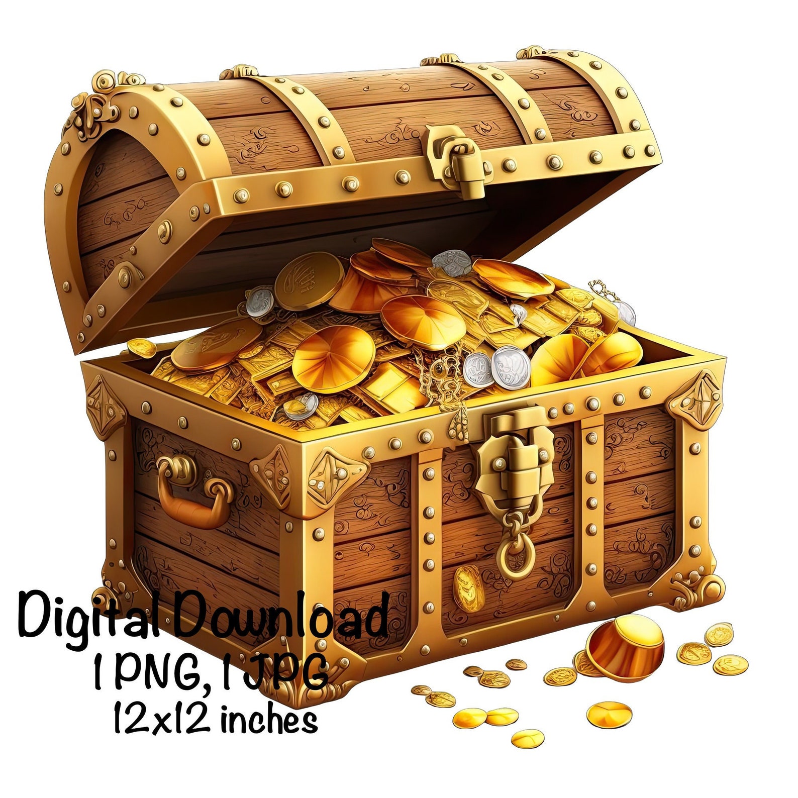 Treasure Chest Clipart, Treasure Hunt PNG, Pirate Digital Clip Art ...