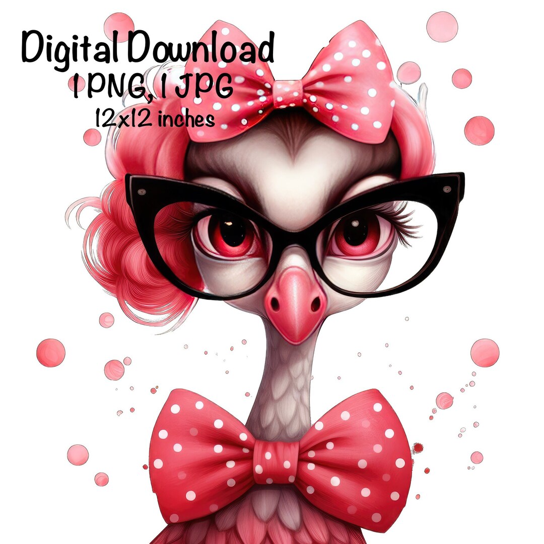 Funny Flamingo PNG, Cute Flamingo Sublimation, Flamingo Wearing ...